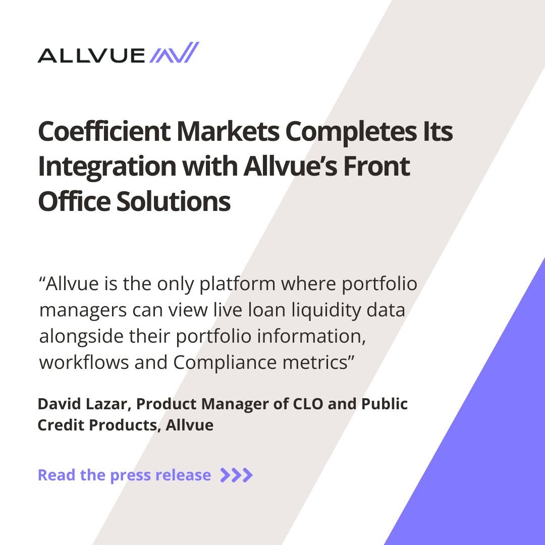 Coefficient Completes Allvue Front Office Integration | Allvue